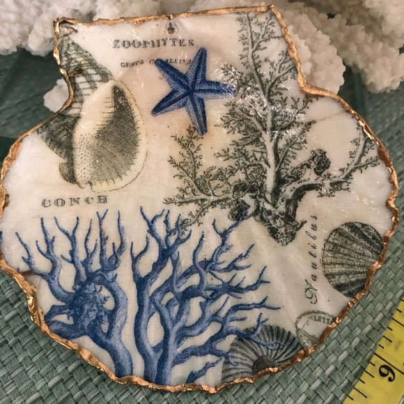 Other | Large Hand Painted Flat Clam Shell | Poshmark